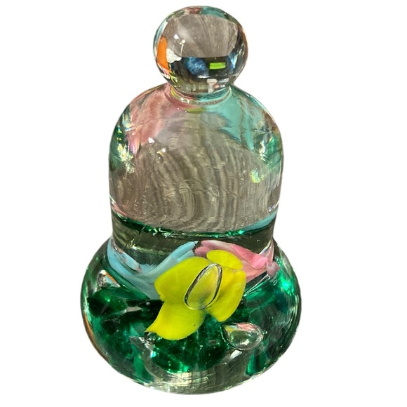Art | Vintage Joe St Clair Hand Blown Glass Art Bell Paperweight ...